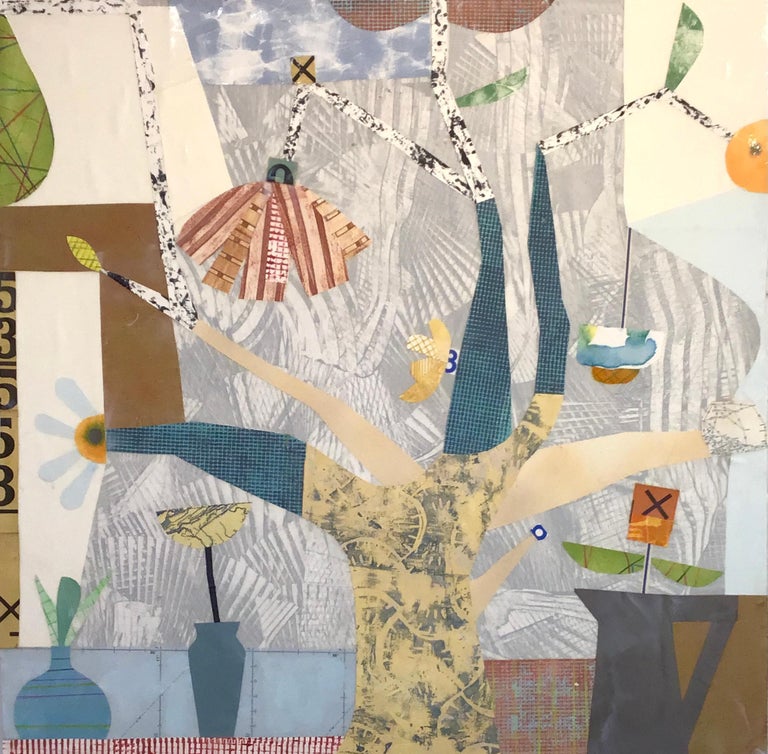 Teresa Stanley - Old Snag painting- red, blue, flowers, landscape ...