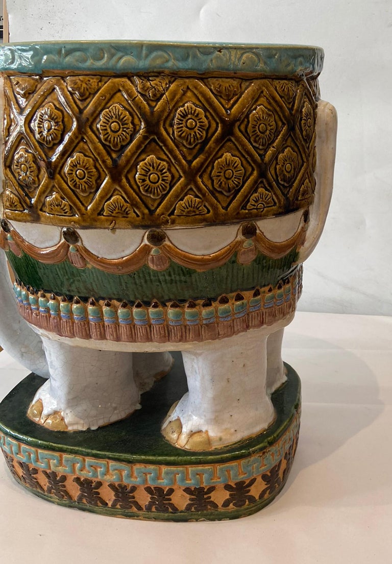 Terracotta Elephant Planter For Sale at 1stDibs