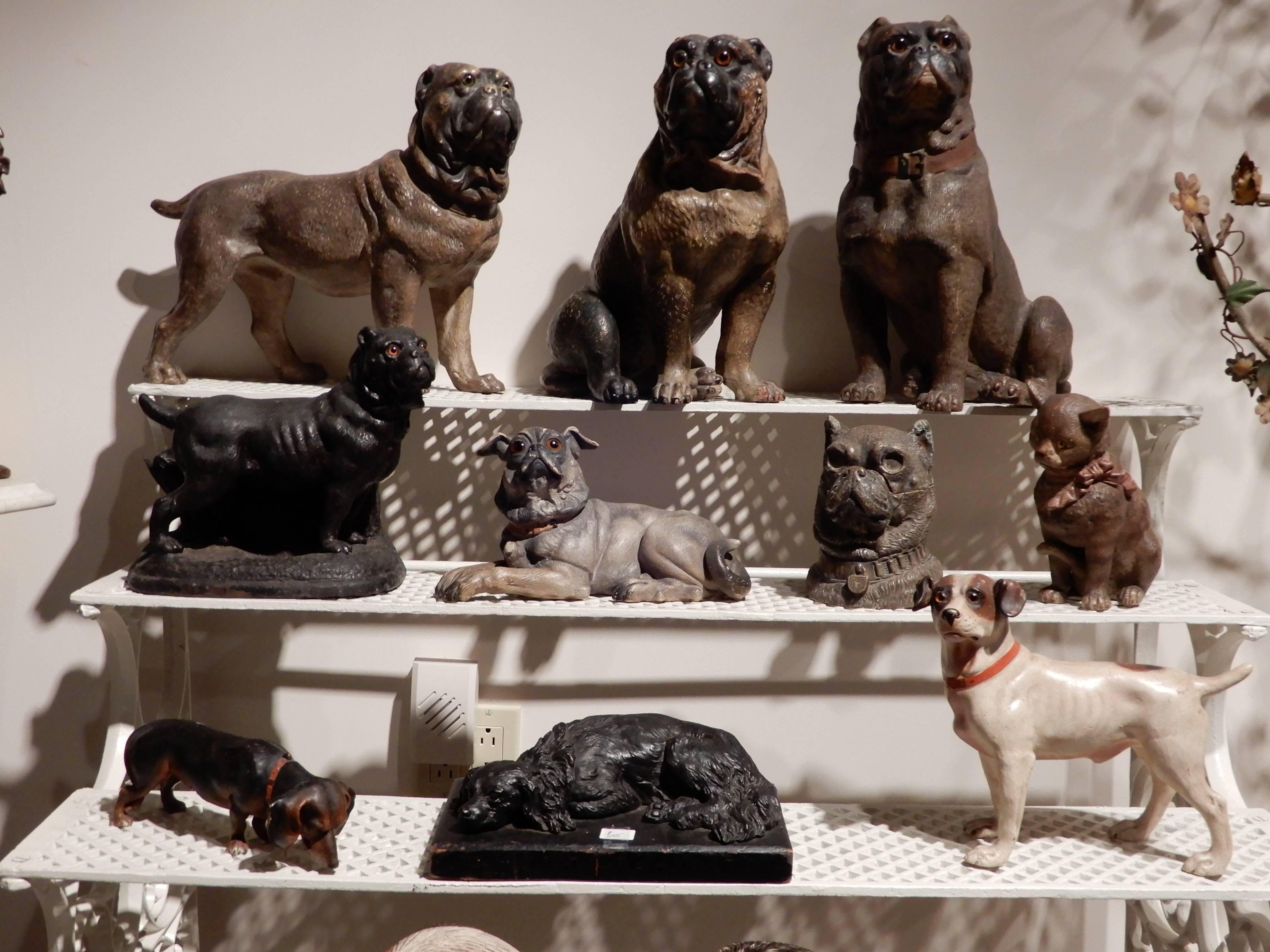 Terra Cotta Sitting Pug Dog Attributed to Goldscheider For Sale at ...