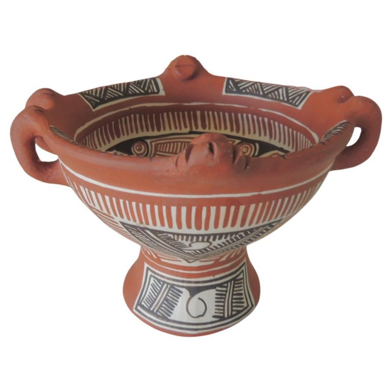 Terra Nobilis Graphic Pottery Vessel from Venezuela For Sale at 1stDibs
