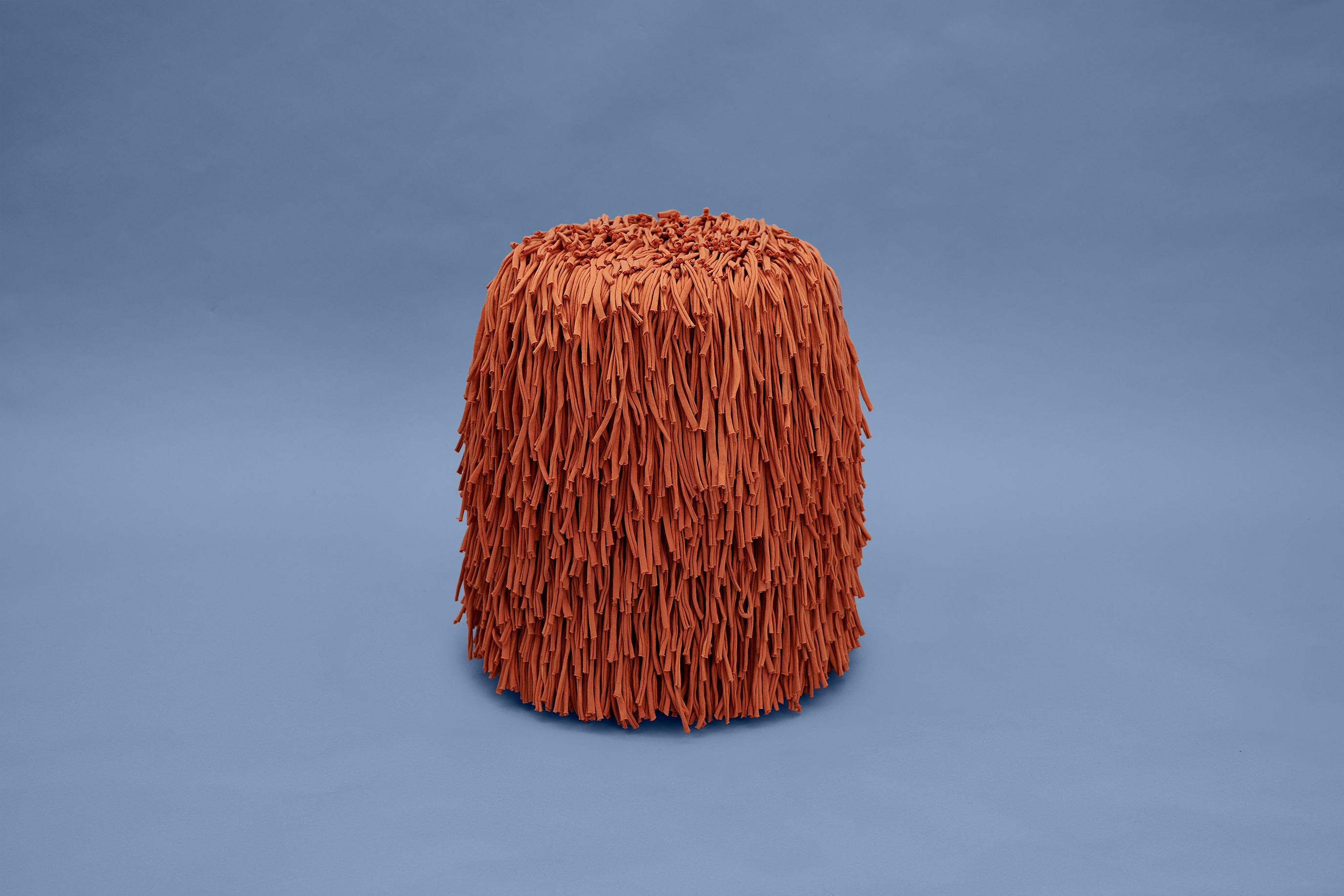 Terracota Woody Pouf by Houtique at 1stDibs
