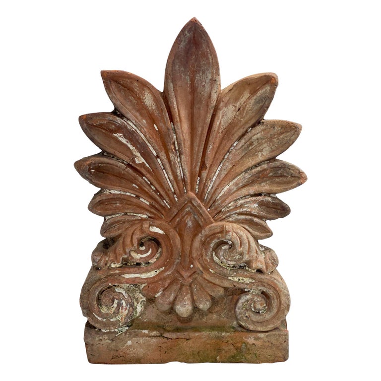 Terracotta Anthemion Roof Tile at 1stDibs