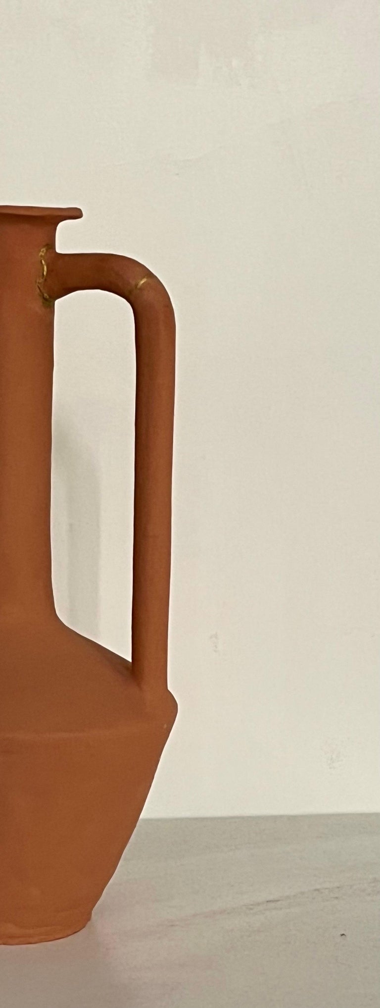 Terracotta Long Neck Vase by Solem Ceramics For Sale at 1stDibs