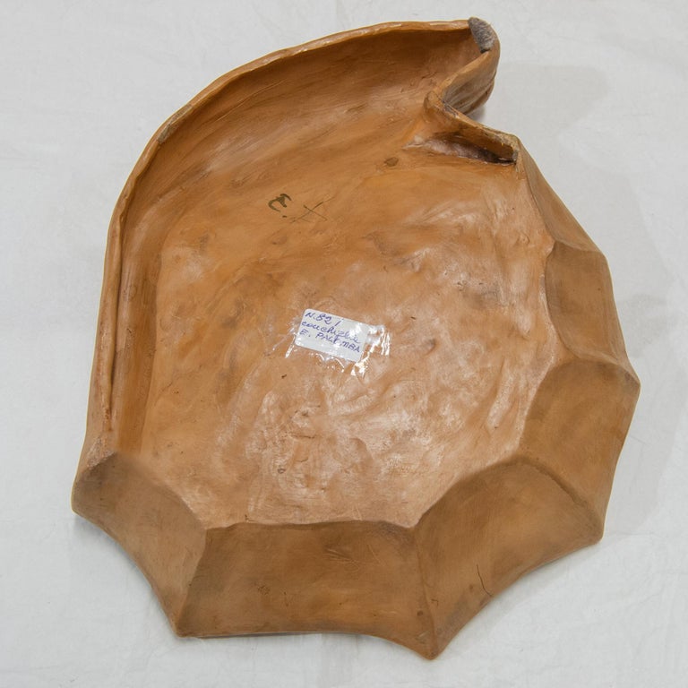 Terracotta Plate in the Shape of a Shell For Sale at 1stDibs
