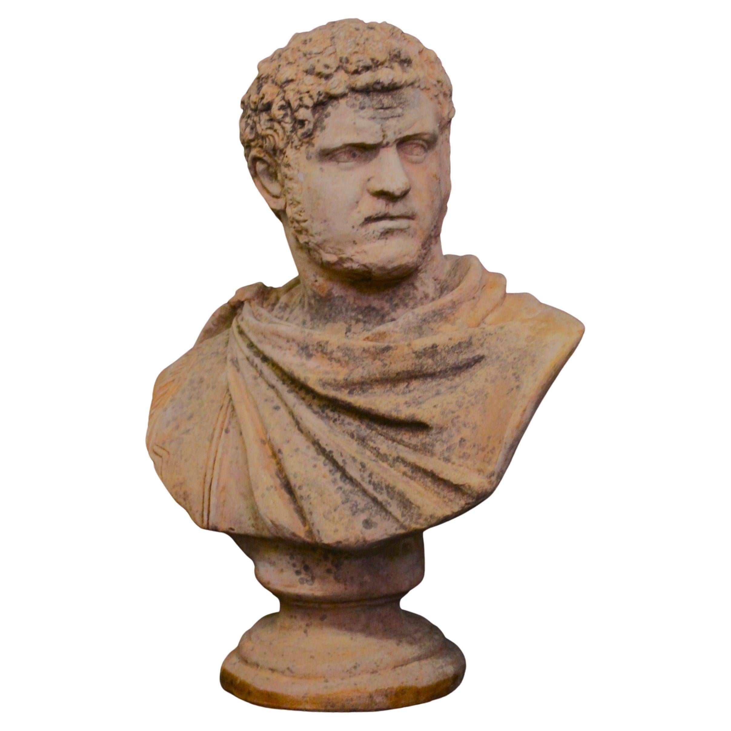 Sculpture of emperor in polychrome marble.Roman emperor, marble ...