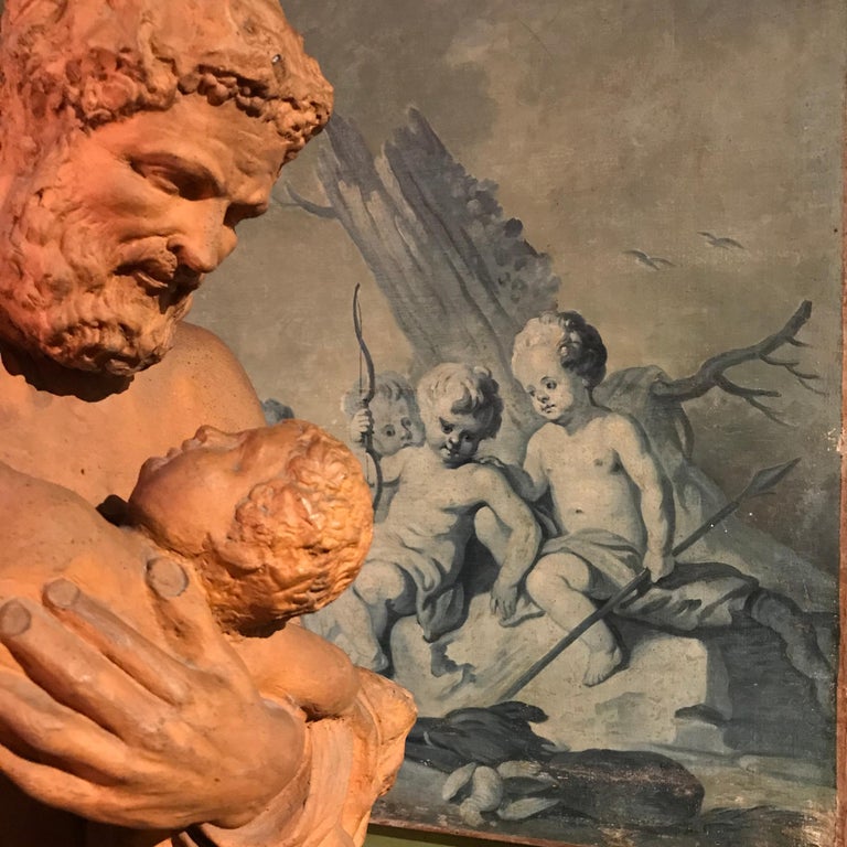 Terracotta Sculpture, Silenus and Bacchus at 1stDibs