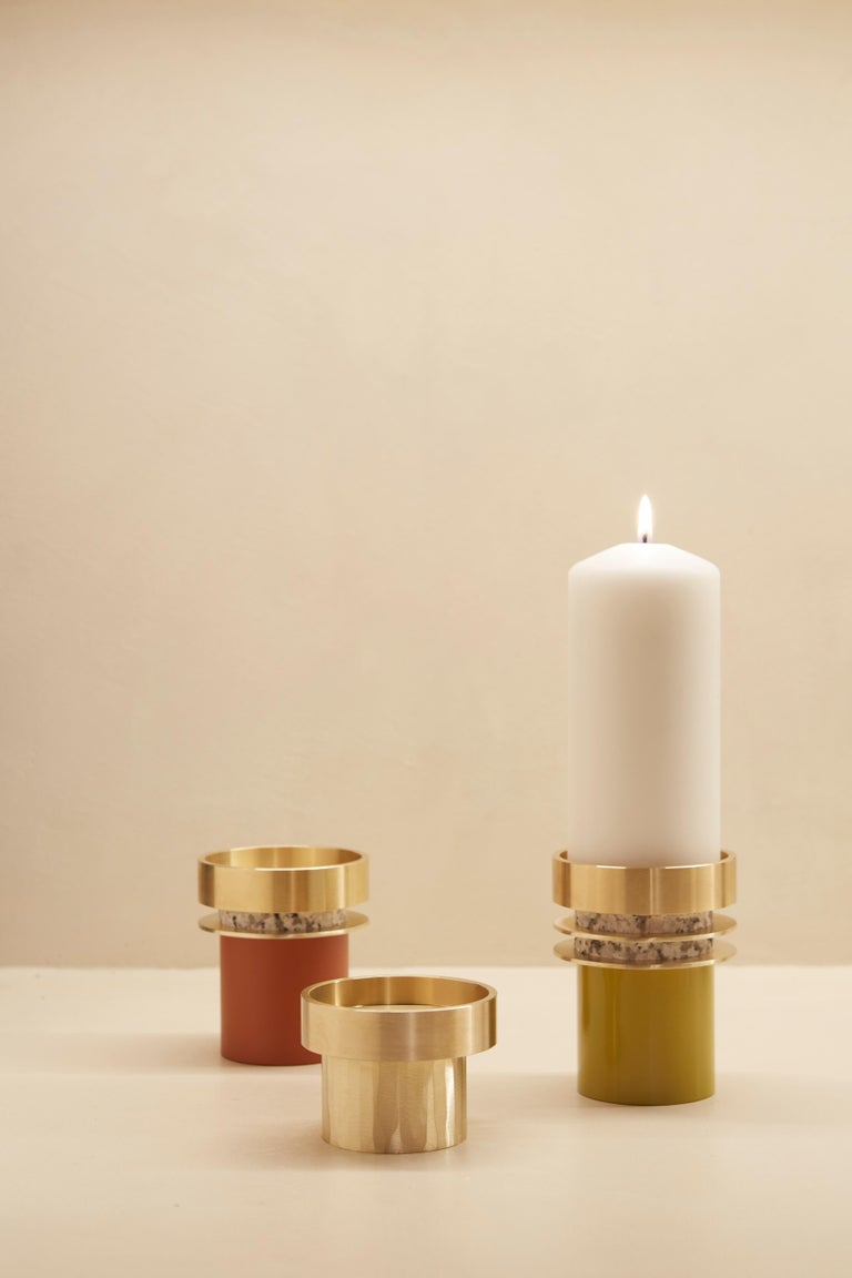 Terracotta Small Eros Granite Candle Holder by French Designer Marine ...