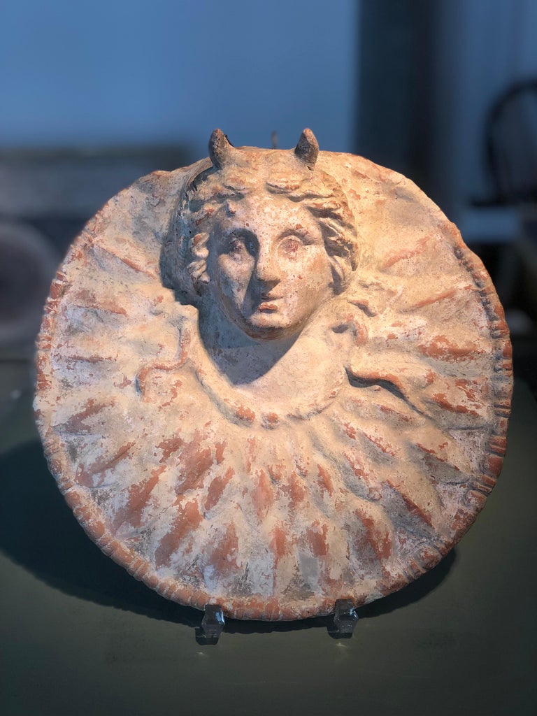 Terracotta Tondo Head of Medusa, Greek, Sicily, Centuripe, 3rd Century ...