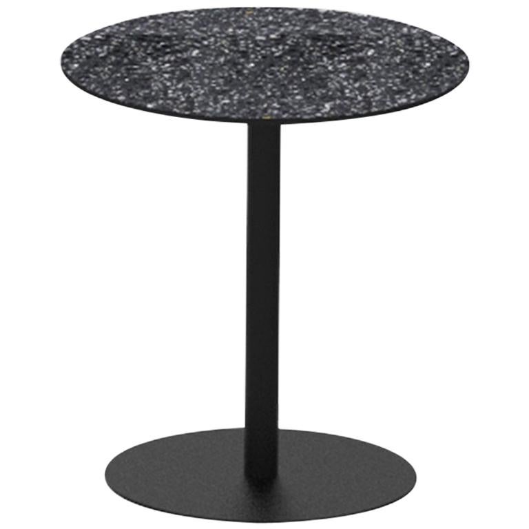 Concrete and Powder Coated Steel Side Table, “Bai,” S, Black, from ...