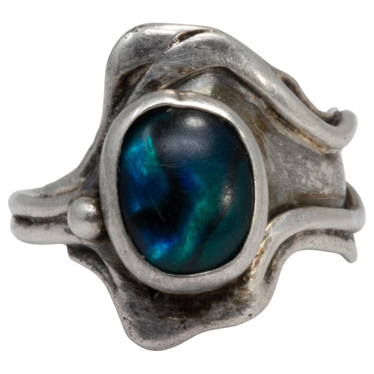 Terrence Martza Zuni Sterling Silver Gemstone Ring, Native American at ...