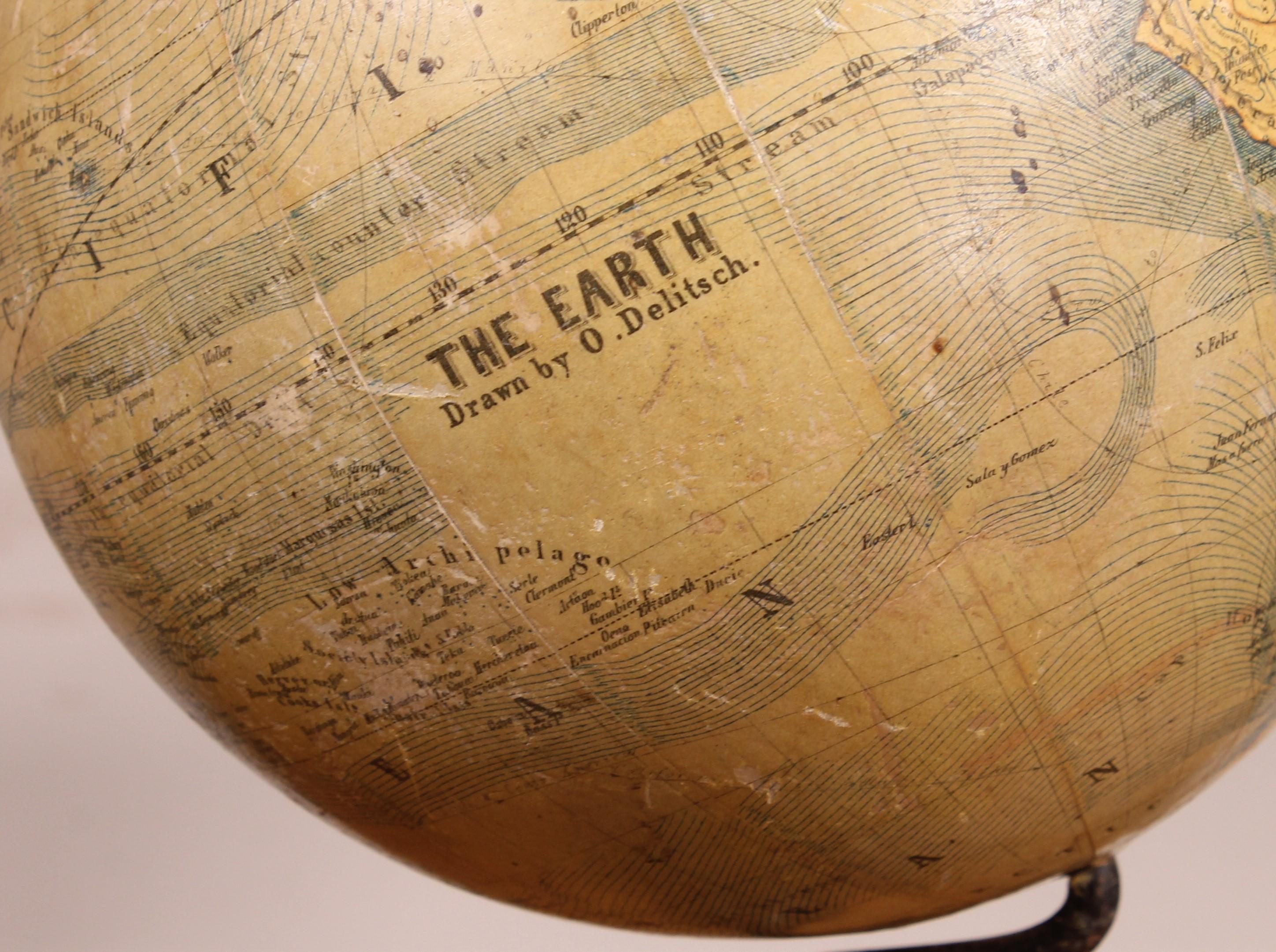 Terrestrial Globe by J Felkl, circa 1880, the Earth For Sale at 1stDibs