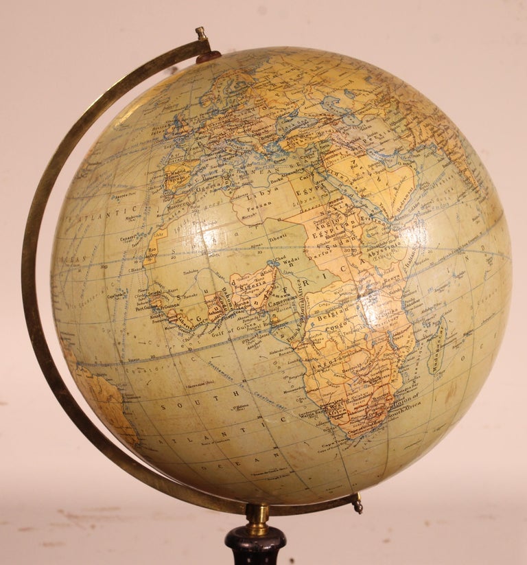 Terrestrial Globe By Philips London 12 Inch Circa 1920 For Sale at 1stDibs