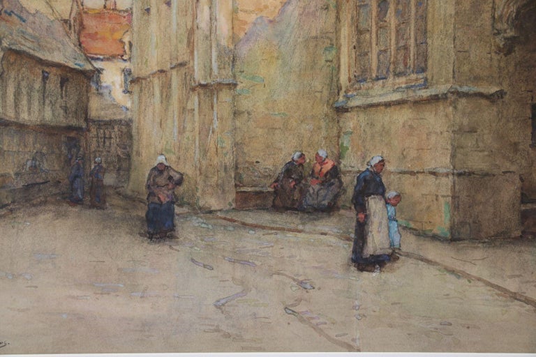 John Terrick Williams - Figures on the street outside Reims Cathedral ...