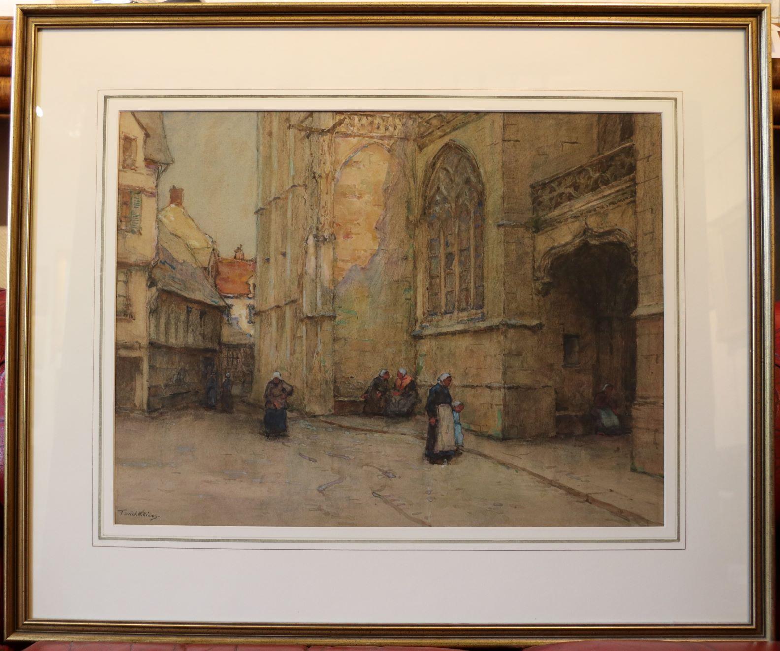 John Terrick Williams - Figures on the street outside Reims Cathedral ...