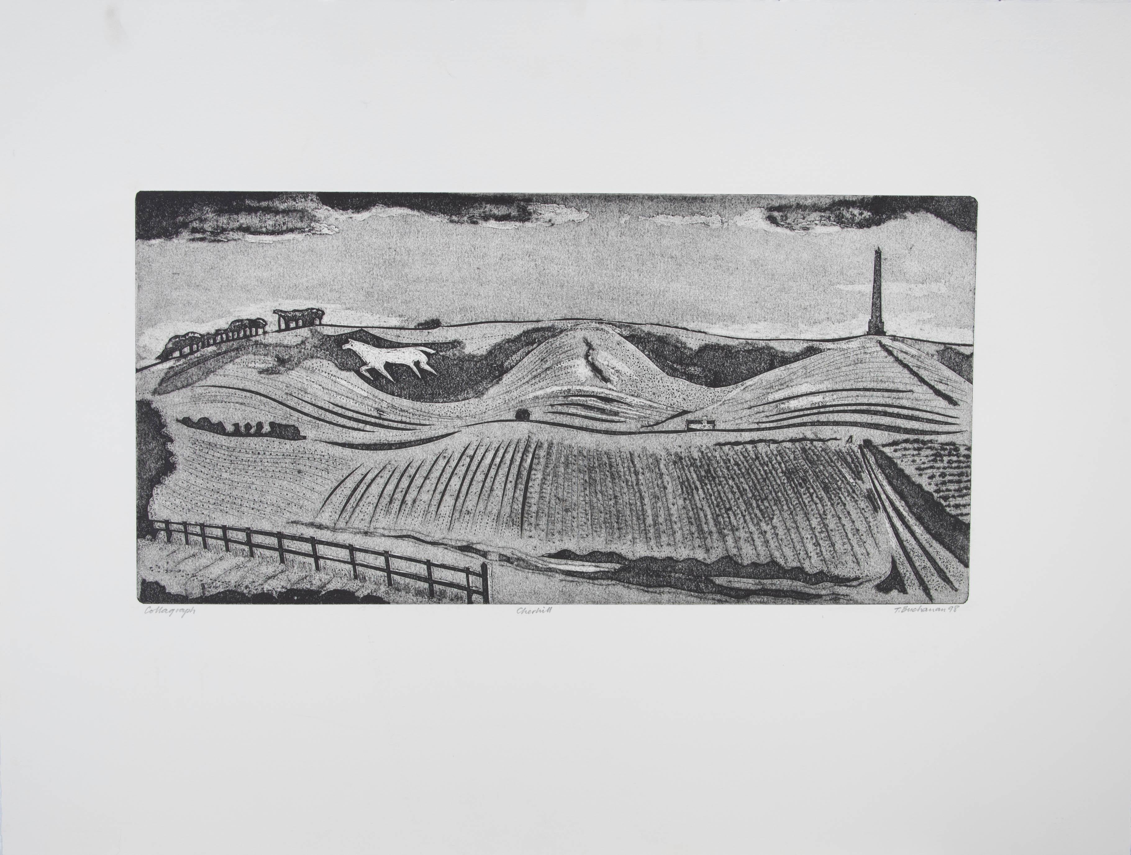 Terry Buchanan - Terry Buchanan (b.1938) - 1998 Collagraph, Cherhill ...