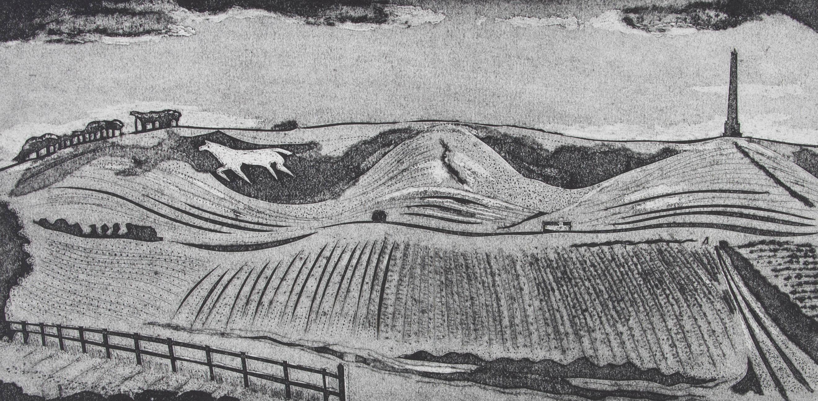 Terry Buchanan - Terry Buchanan (b.1938) - 1998 Collagraph, Cherhill ...