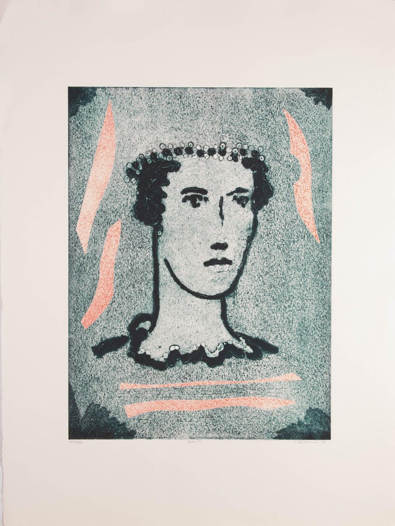 Terry Buchanan - Terry Buchanan (b.1938) - 1998 Collagraph, Ophelia For ...