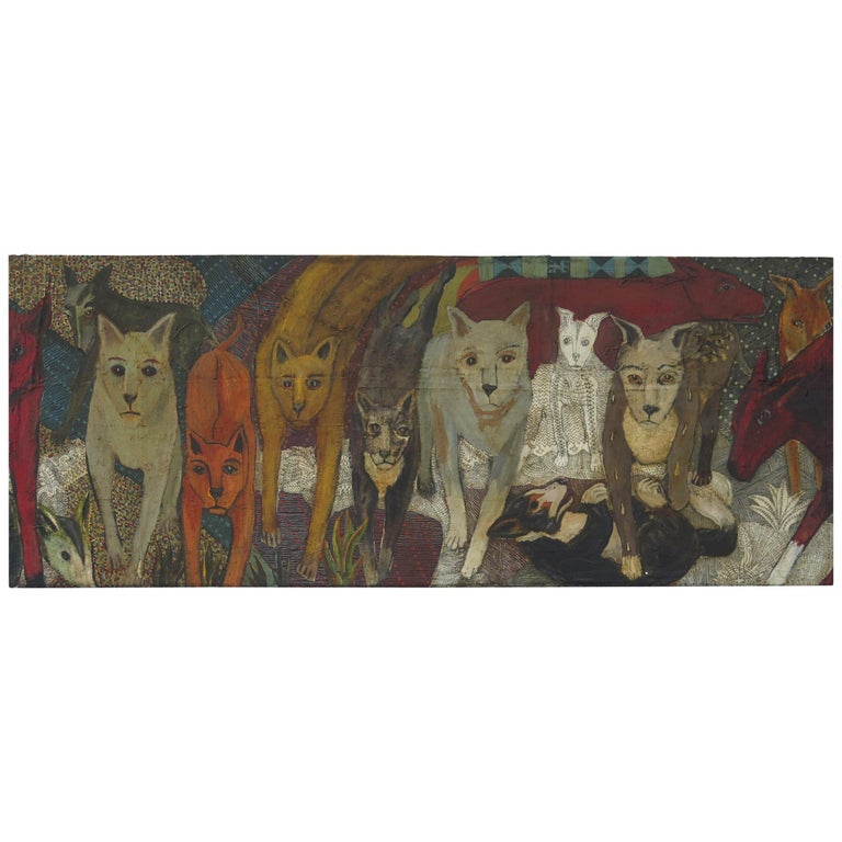 Terry Turrell Painting of Dogs Accordian For Sale at 1stDibs | terry ...