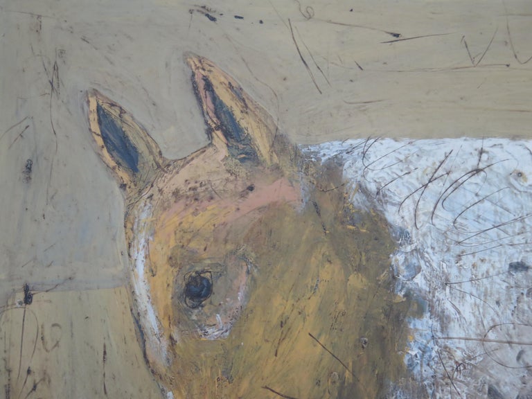 Terry Turrell Tri-Color Dog Painting For Sale at 1stDibs