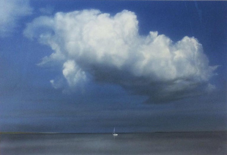 Terry Watts - Boat with Cloud - contemporary landscape sky cloud ...