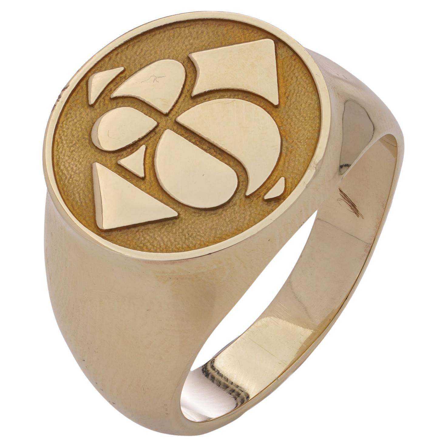 Terryberry 14kt gold extra large size men's signet ring For Sale at 1stDibs