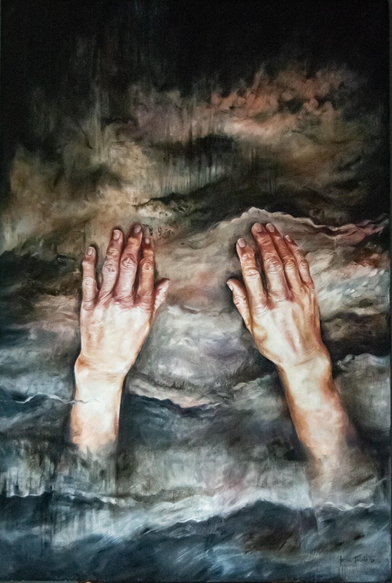 Tertia Jacobs - Large Abstract and Realistic Oil on Board Painting ...