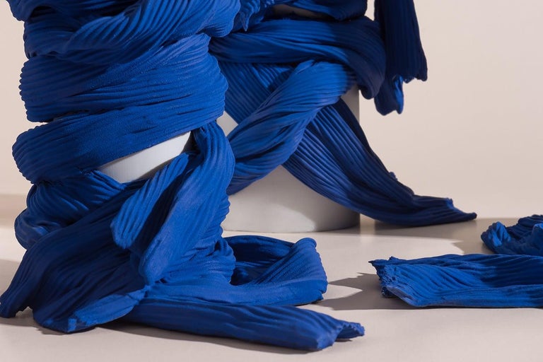 Tertium Quid Vase S3 Porcelain Blue and White Fabric Texture For Sale ...