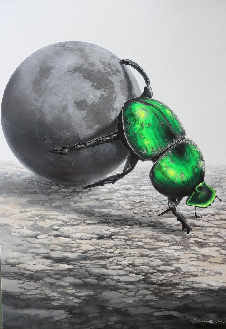 Tertius van Dyk - Surrealistic Acrylic Landscape on Canvas "Moonstruck ...