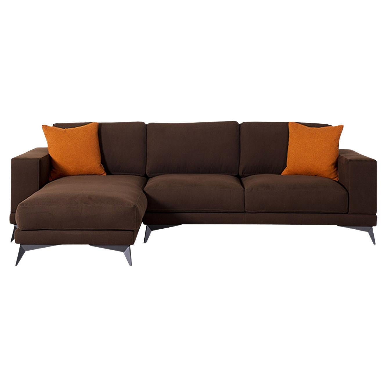 Curved 3 Seater Sofa with Rounded Chaise For Sale at 1stDibs