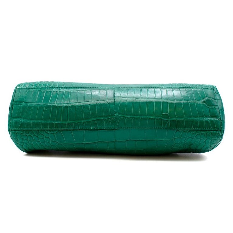 Tess Van Ghert Green Wild American Alligator Clasp Monica Clutch For ...