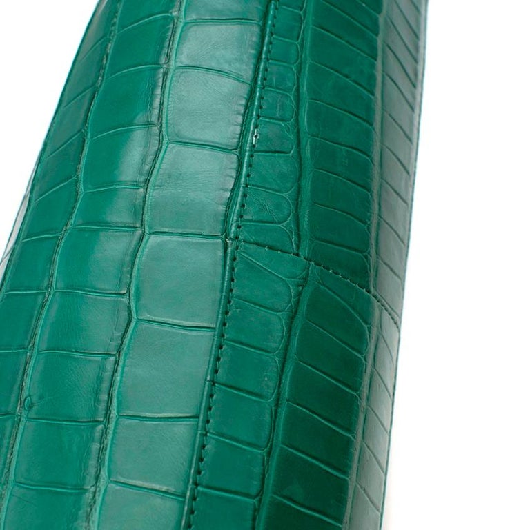 Tess Van Ghert Green Wild American Alligator Clasp Monica Clutch For ...