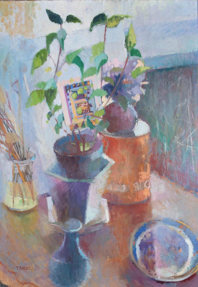 Tessa Peskett - Tessa Peskett - Contemporary Oil, Still Life with Plant ...