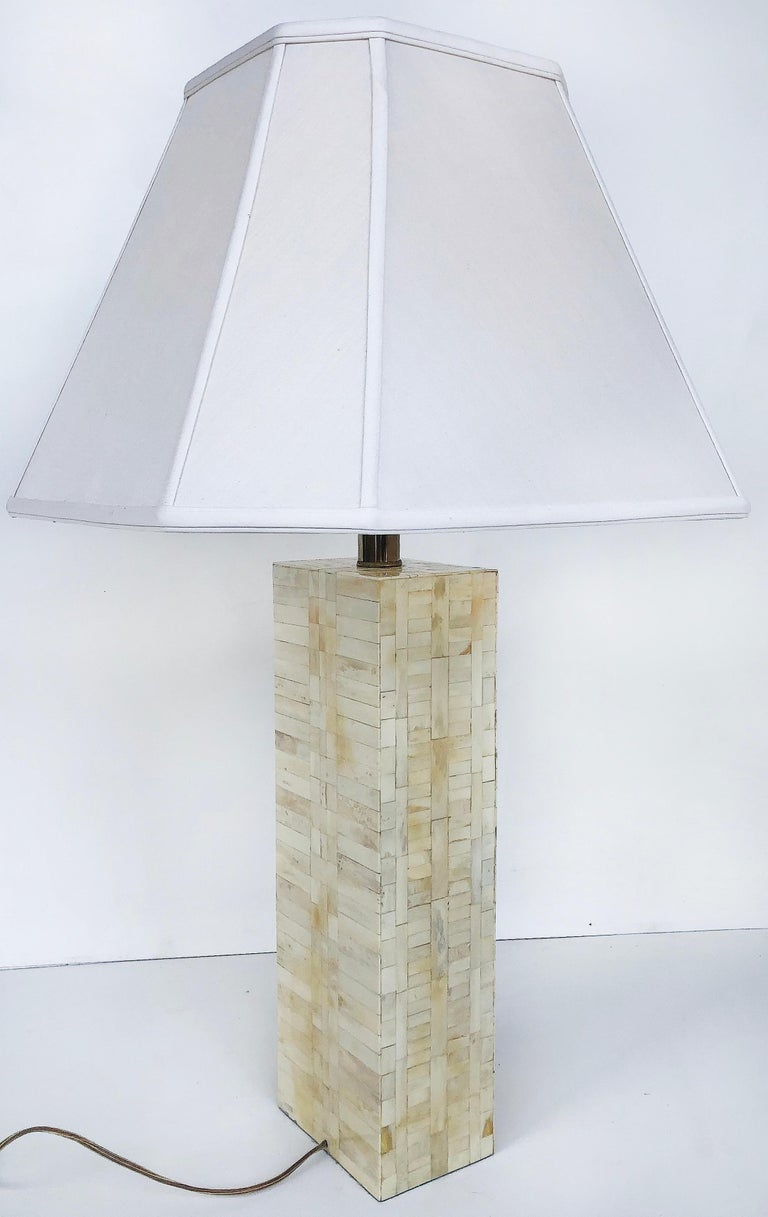 Tesselated Bone Table Lamps Attributed to Maitland Smith, a Pair For ...