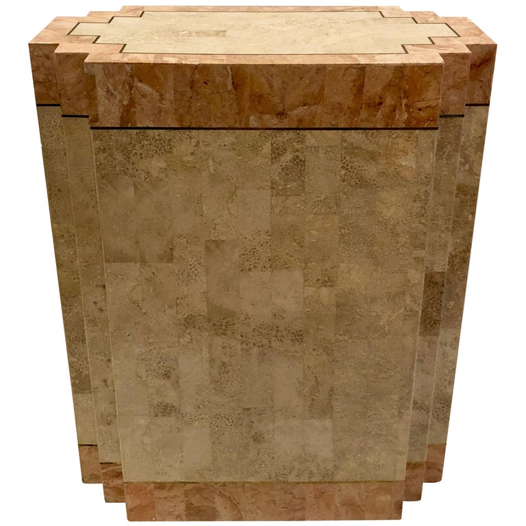 Tessellated Fossil Stone Pedestal Dinning Table Base by Maitland Smith ...