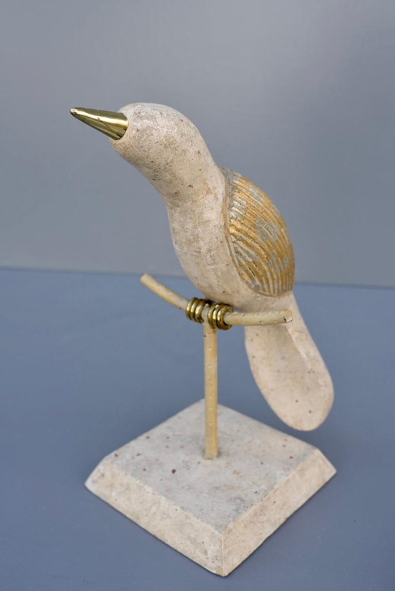 Tessellated Stone and Brass Birds Abstract Sculptures by Maitland Smith ...