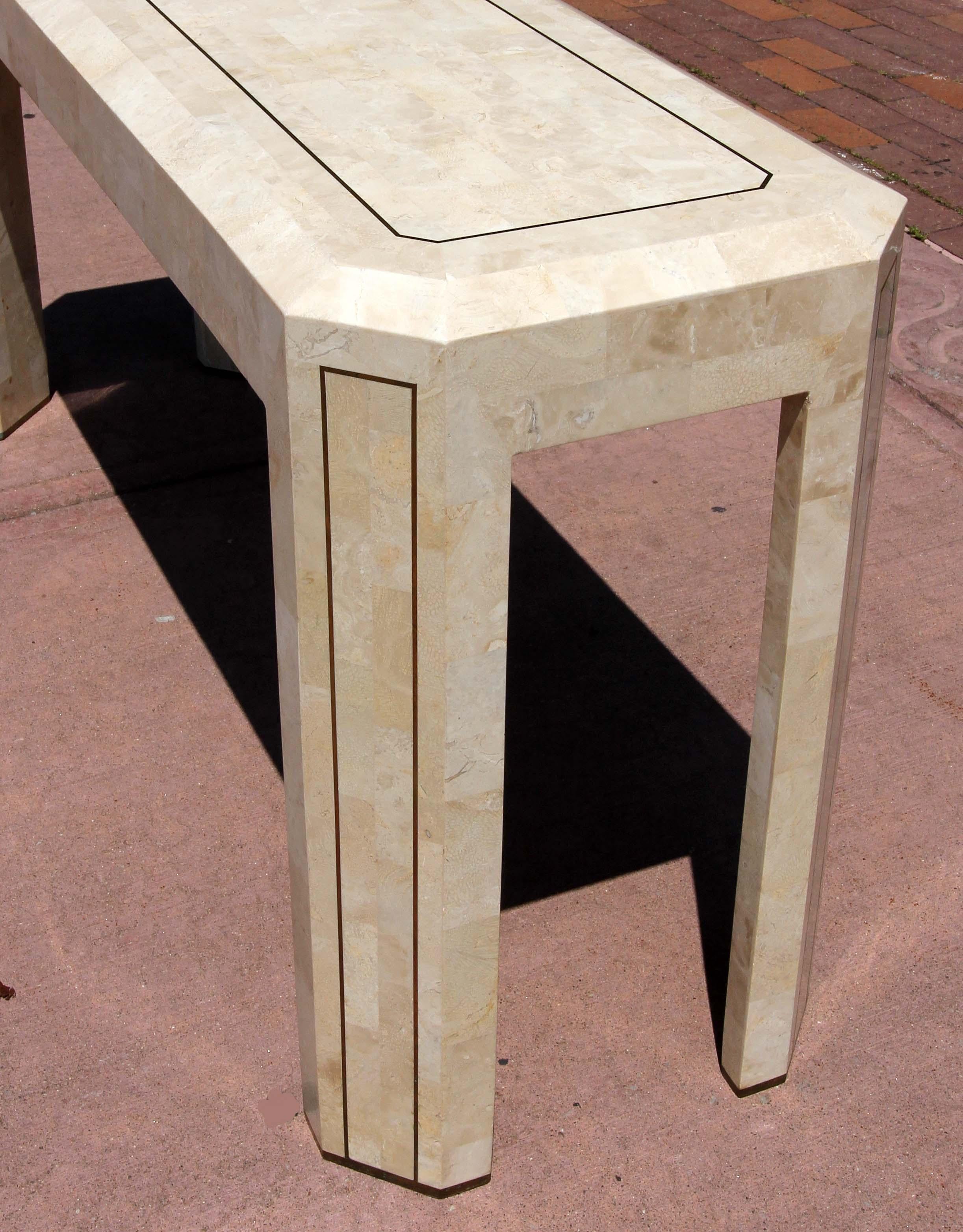 Tessellated Stone Parsons Console Table, Mid-Century Modern For Sale at ...