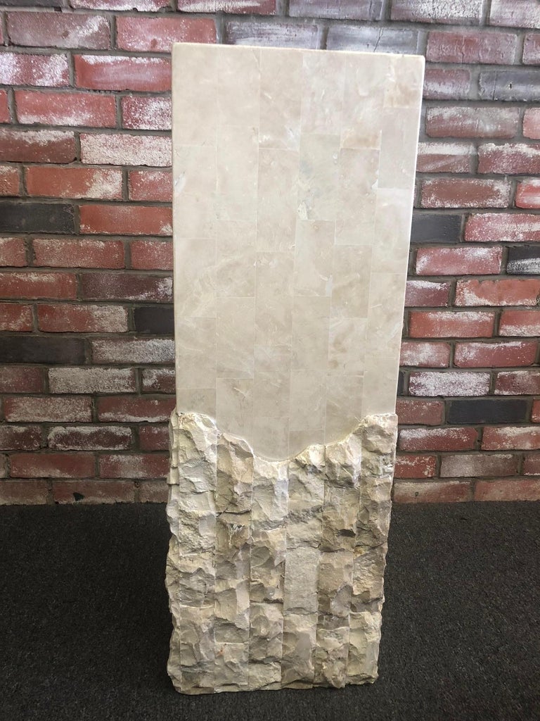 Tessellated Stone Pedestal by Marquis of Beverly Hills at 1stDibs