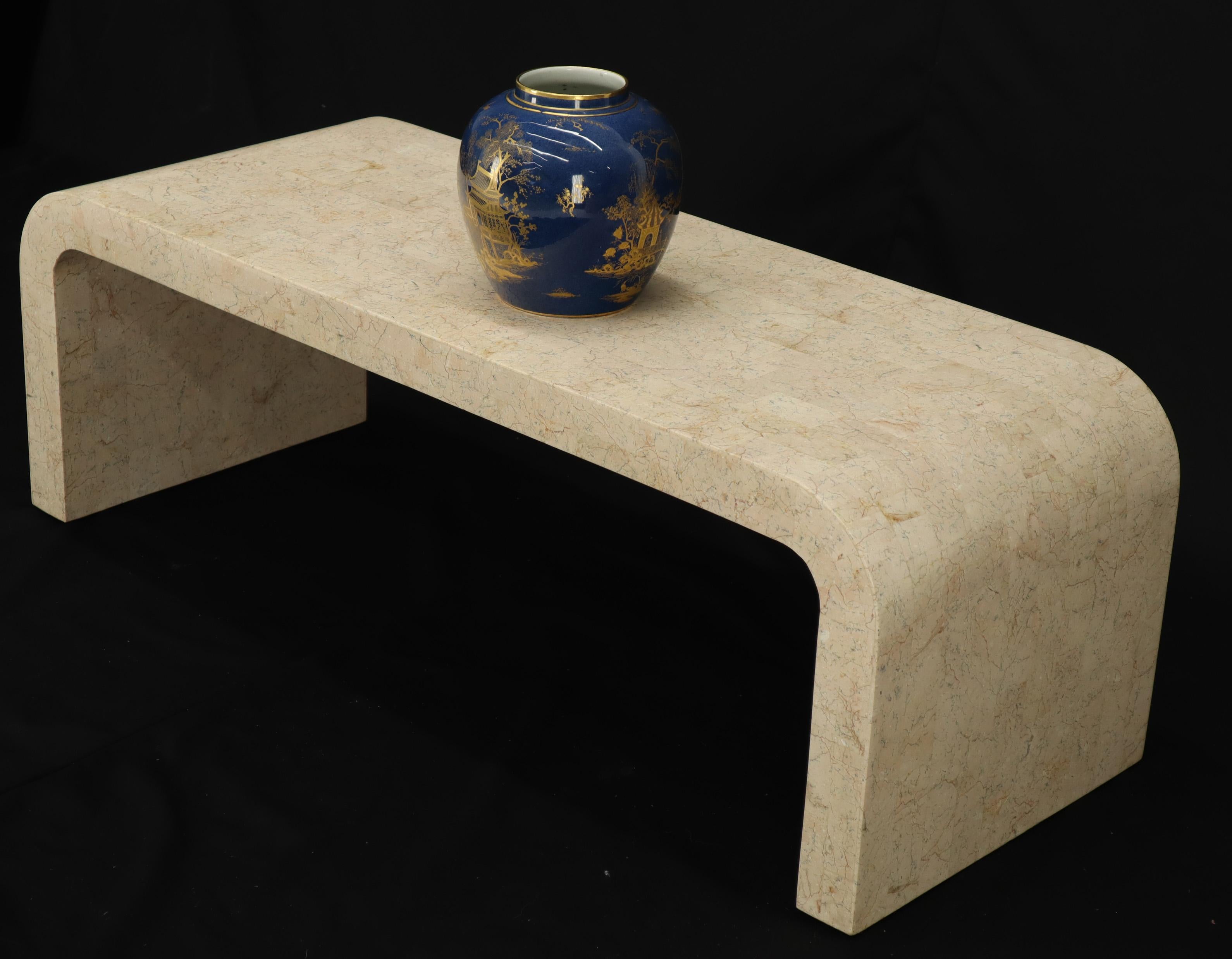 Tessellated Stone Veneer C-Shape Coffee Table at 1stDibs | c shape table