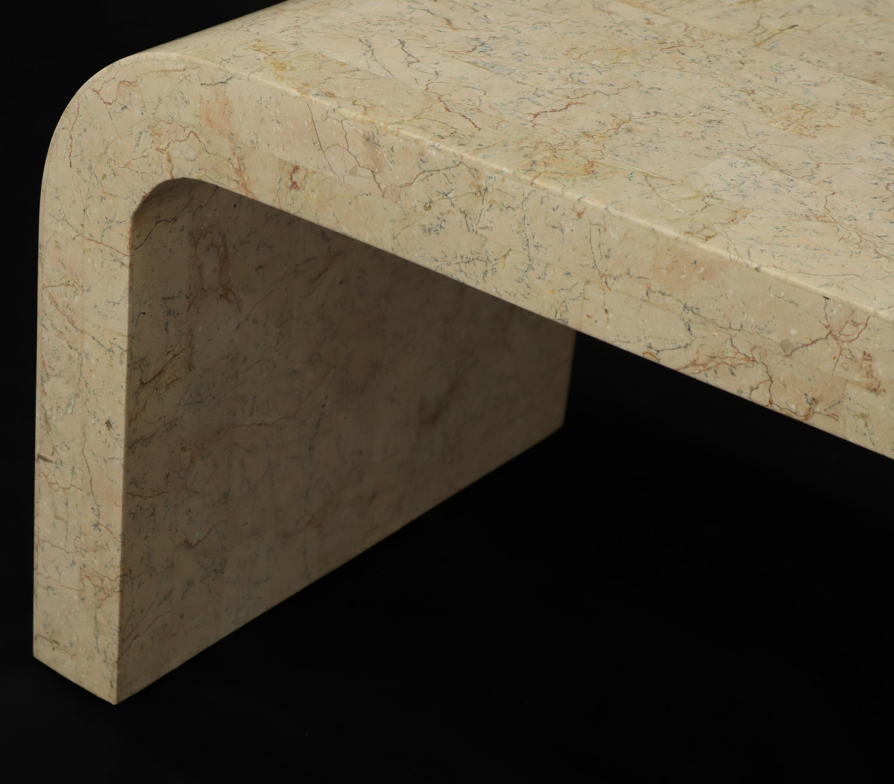 Tessellated Stone Veneer C-Shape Coffee Table at 1stDibs | c shape table
