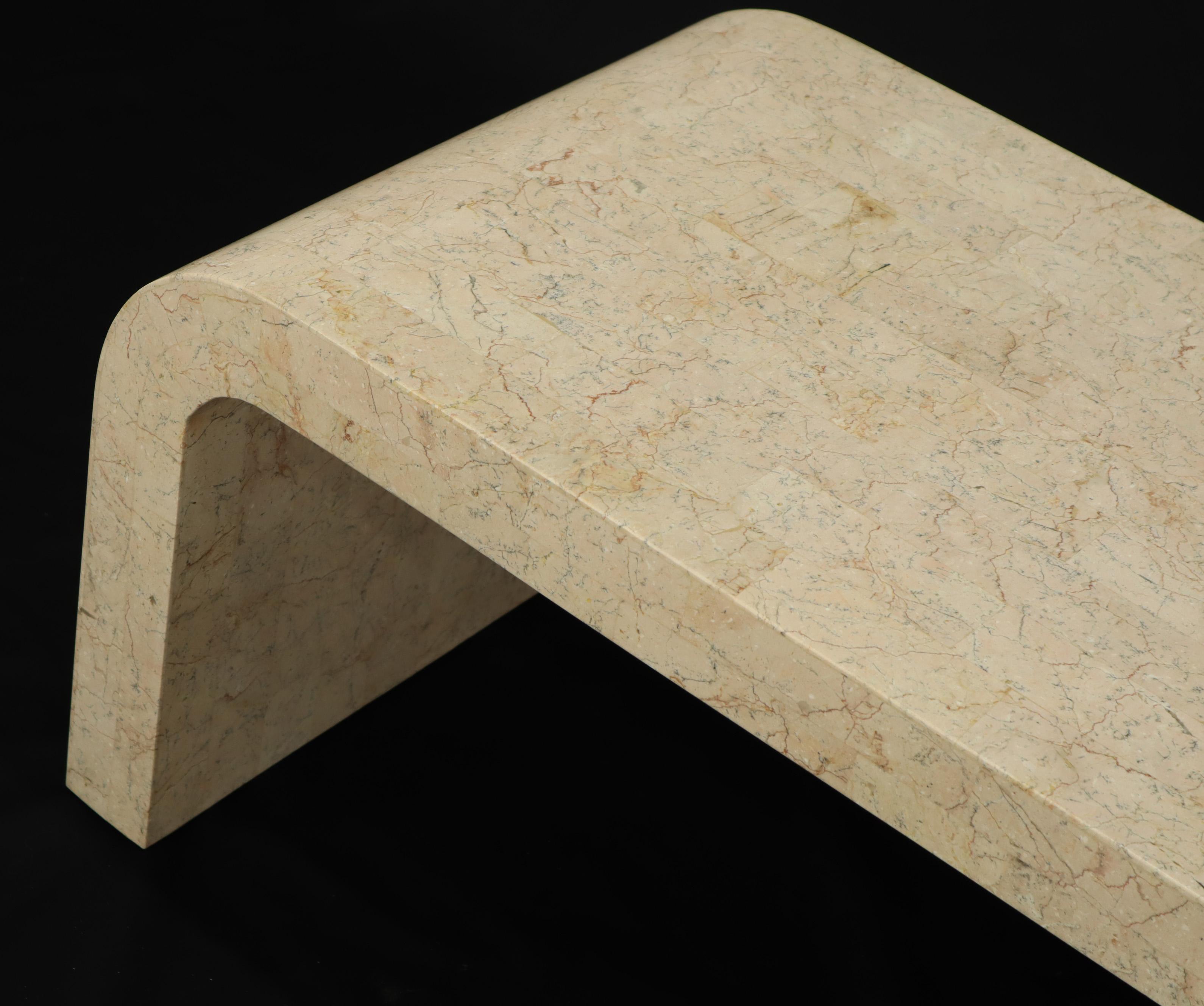 Tessellated Stone Veneer C-Shape Coffee Table at 1stDibs | c shape table