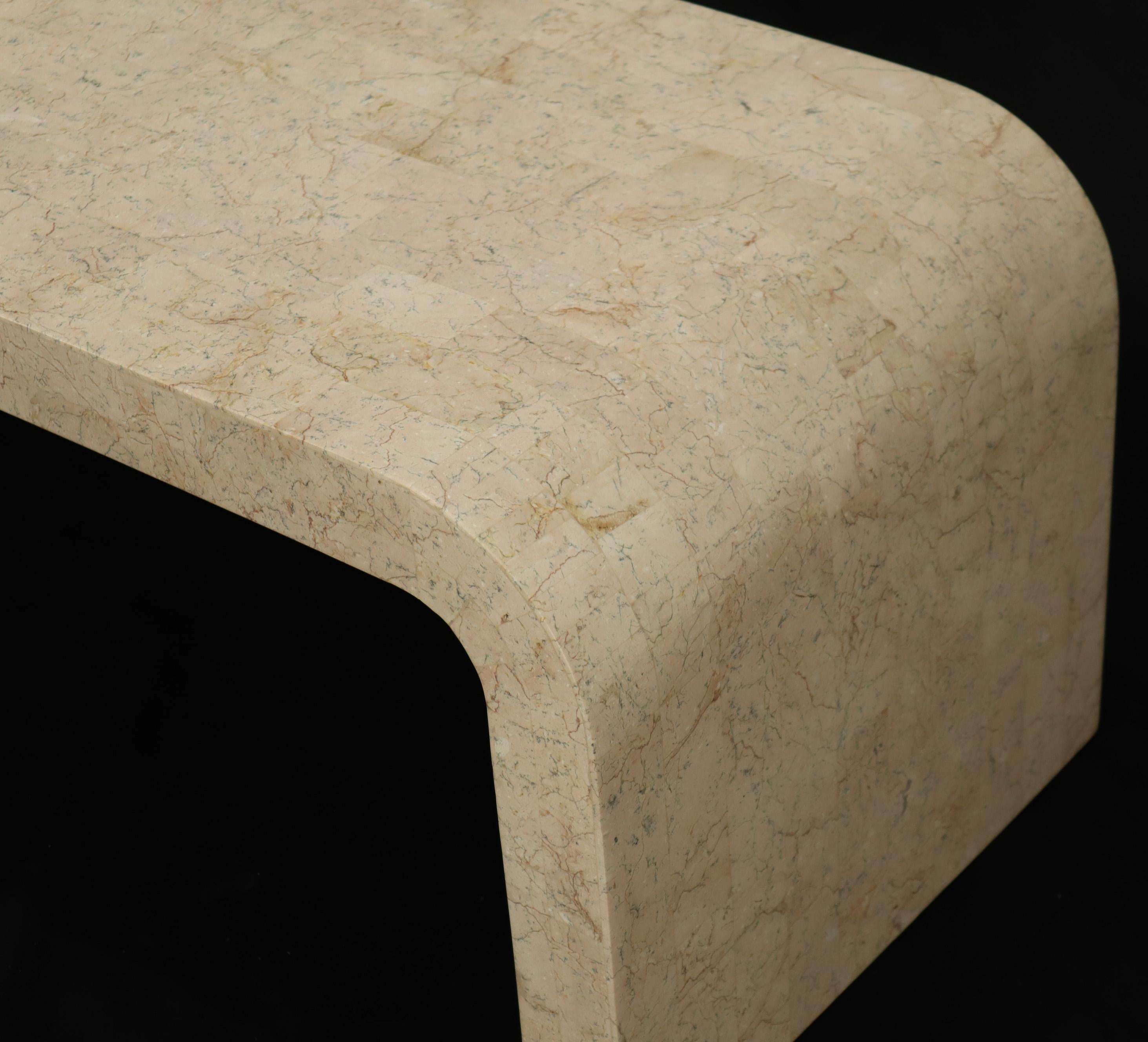 Tessellated Stone Veneer C-Shape Coffee Table at 1stDibs | c shape table