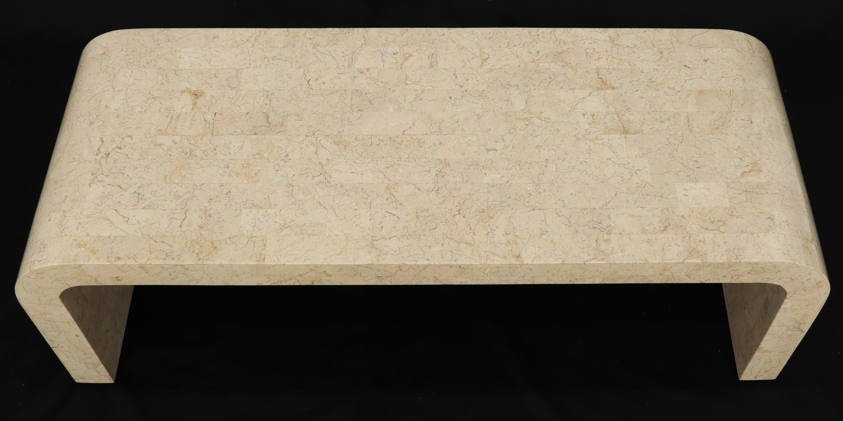 Tessellated Stone Veneer C-Shape Coffee Table at 1stDibs | c shape table