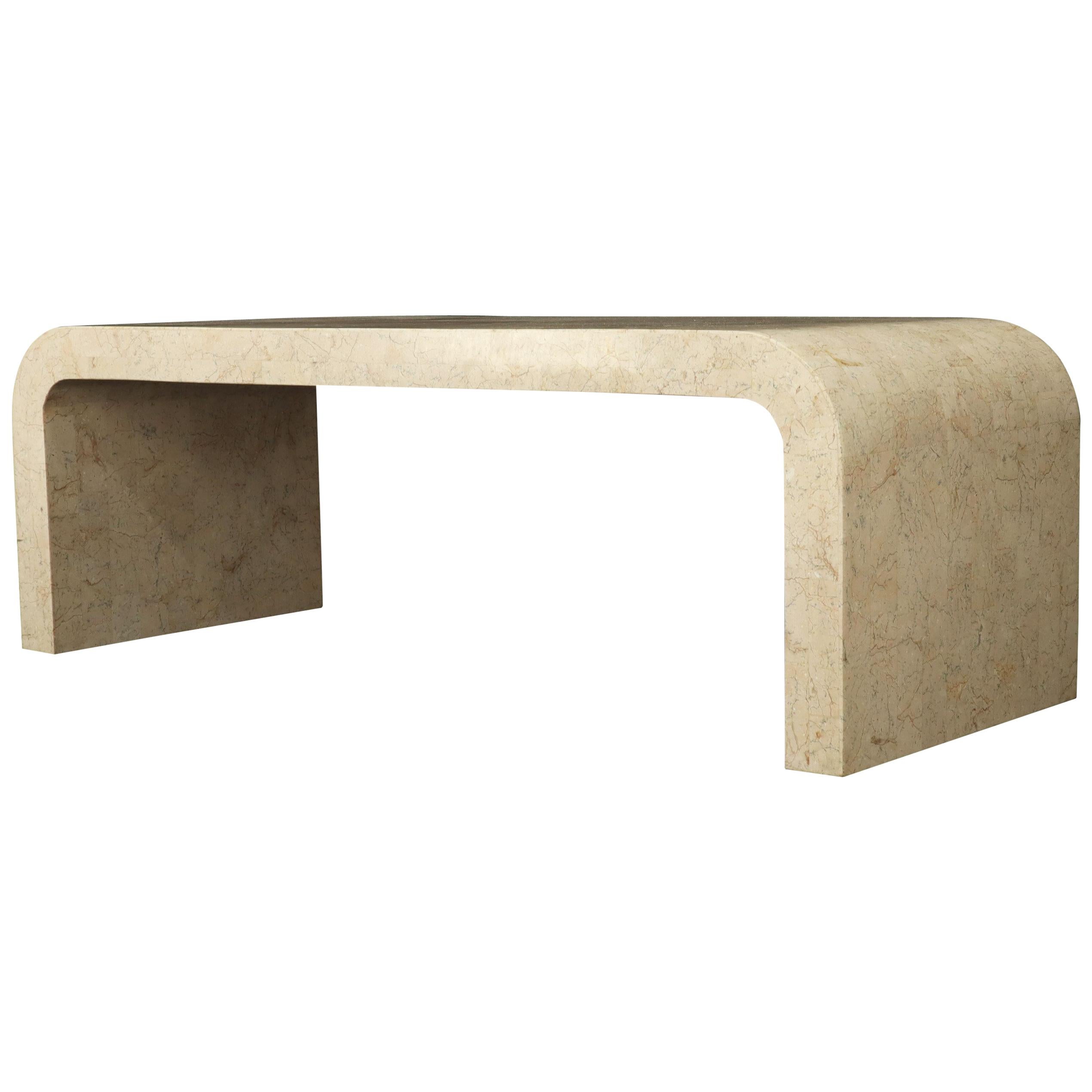 Tessellated Stone Veneer C-Shape Coffee Table at 1stDibs | c shape table