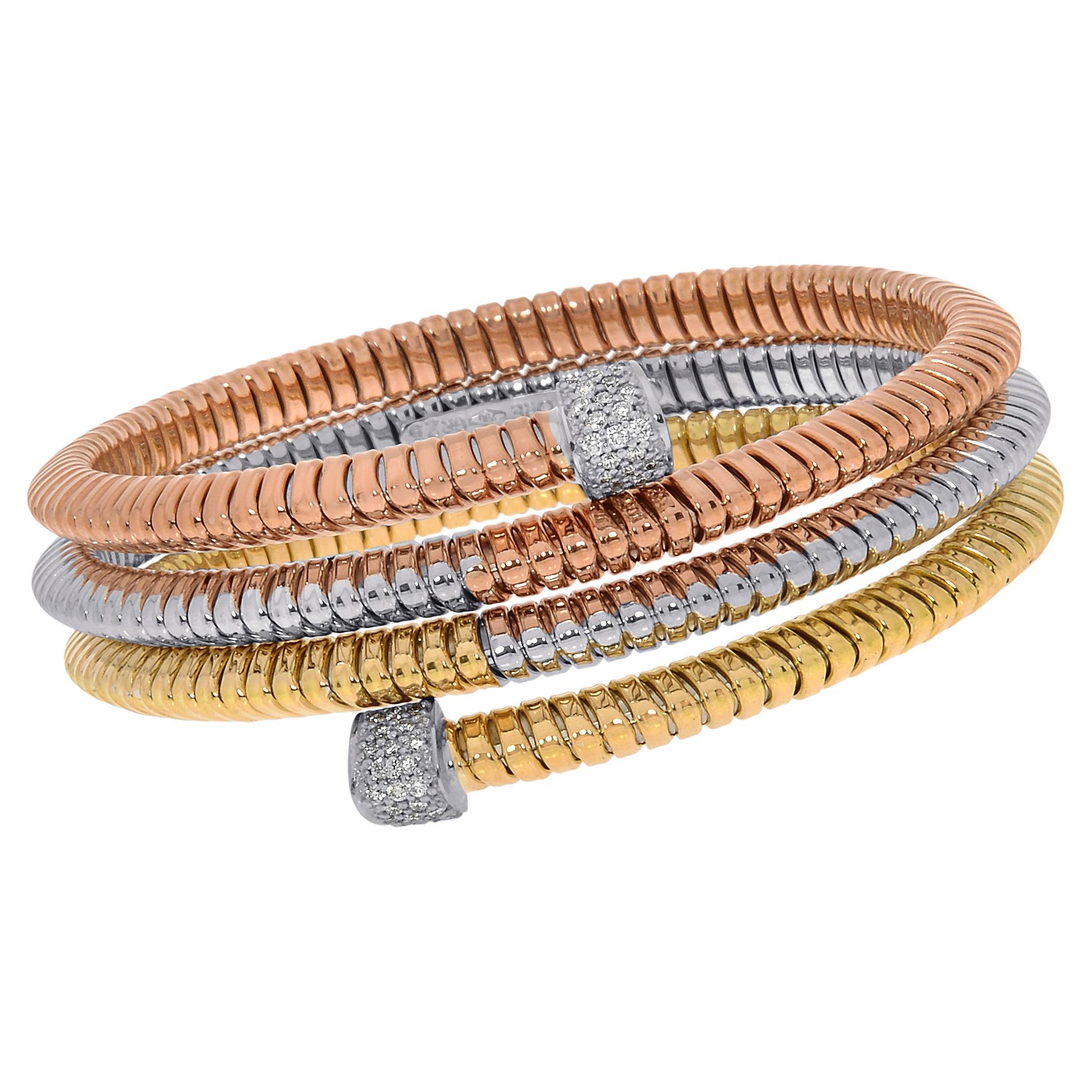 Mid-20th Century Italian Tri-Color 18k Gold Bracelet For Sale at ...