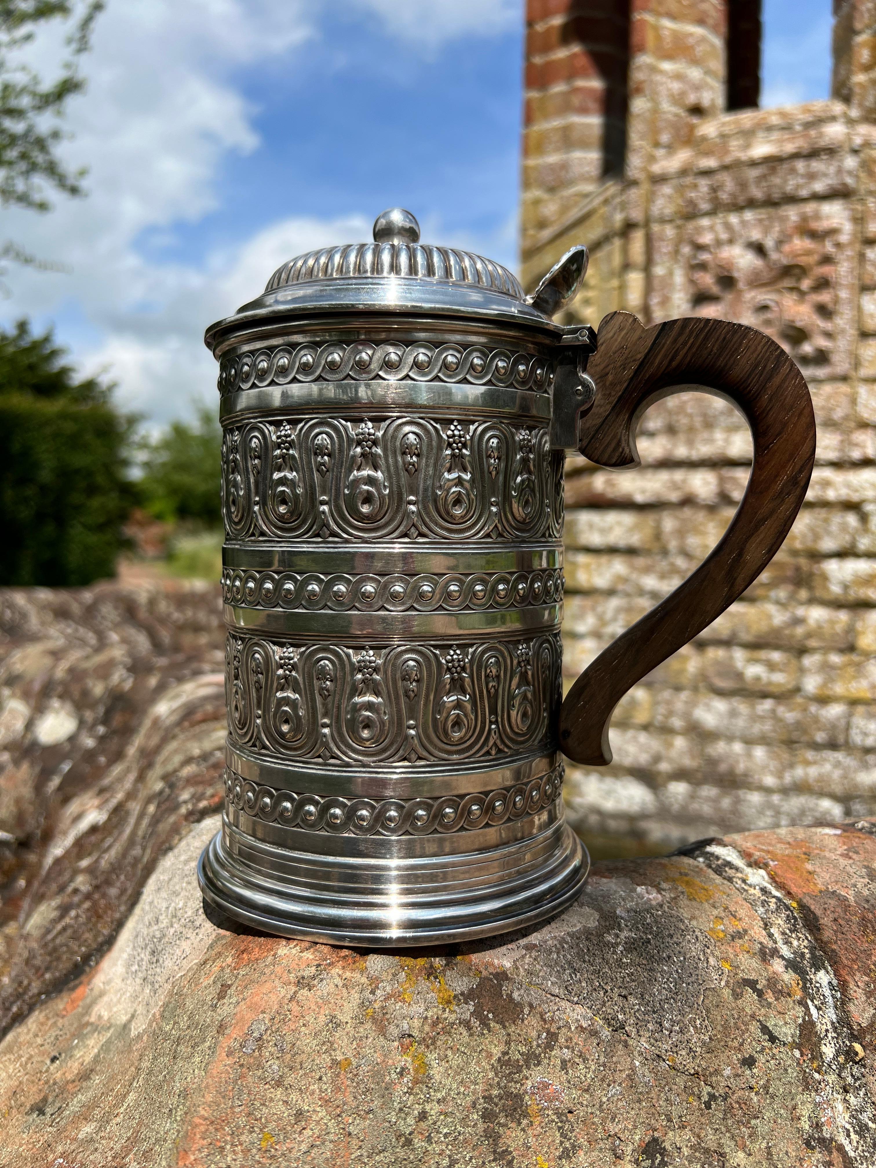 Tétard Frères Antique 800. French Silver Tankard For Sale at 1stDibs