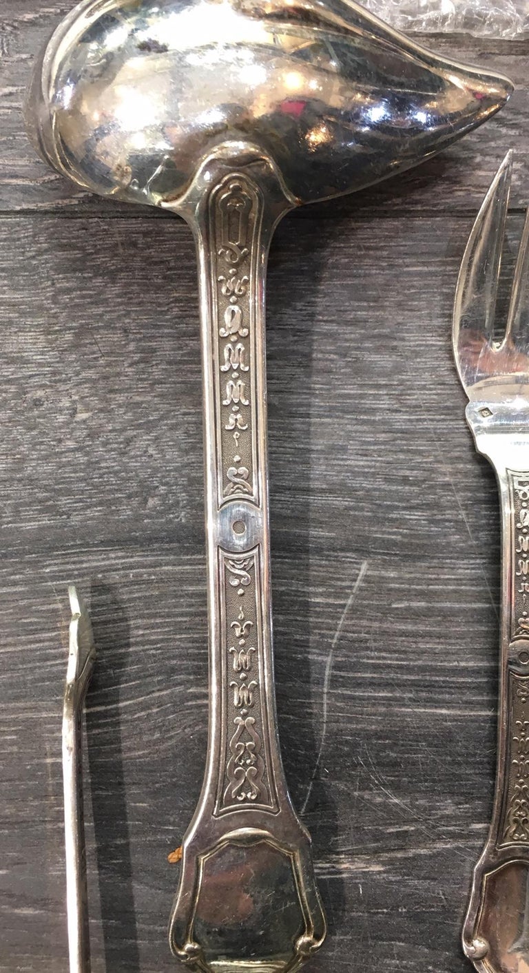 Tetard "Versailles" French Sterling Silver Dinner Flatware 150 Pieces ...