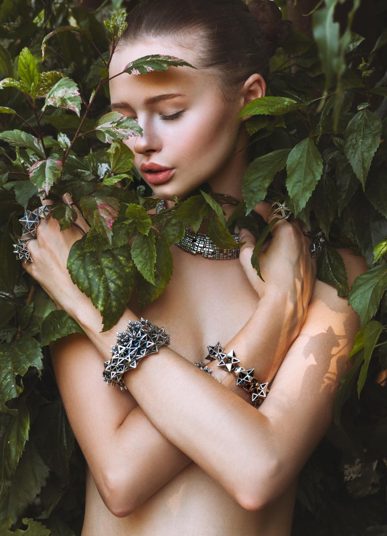 Tetra Full Pave Blue Sapphire Silver Star Ring For Sale at 1stDibs | sapphire tetra