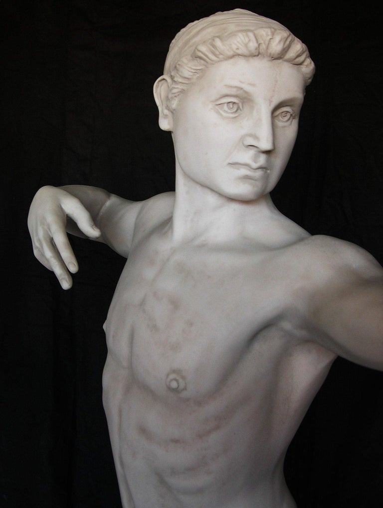 Teucer the Archer Marble Bust Sculpture, 20th Century For Sale at 1stDibs