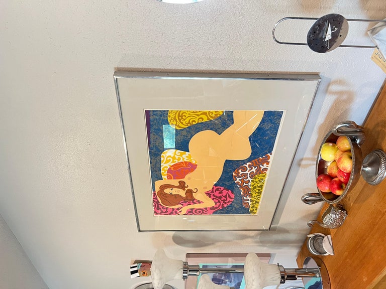 Texan Artist David Hickman "Blue Sofa", Signed and Numbered Serigraph ...