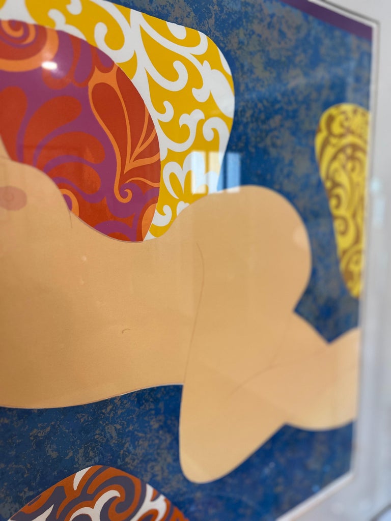 Texan Artist David Hickman "Blue Sofa", Signed and Numbered Serigraph ...